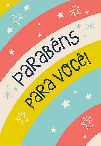 Cartão com Mensagem de Parabéns pra Você